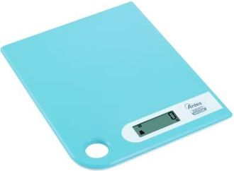 Ardes AR1PA1/Z Superdünne hellblaue digitale Küchenwaage, platzsparend, leicht aufhängbar, elektronische Lebensmittelwaage, LCD-Display