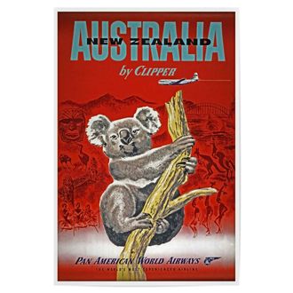 artboxONE Poster 30x20 cm Reise Australia Art New Zealand Vintage Travel Poster Print