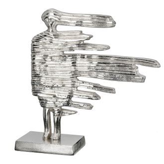 Gilde Skulptur Verwehung aus Aluminium - Fraumotiv - silberfarben - H&ouml;he 38cm x Breite 36cm