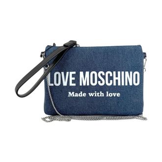 Love Moschino Femme, Sacs, Bleu, Taille: ONE Size Pochette en denim