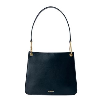 Jil Sander Strukturierte Leder-Schultertasche - - Bags - Damen - Schwarzk - ONE SIZE