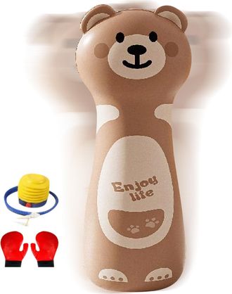Generic Aufblasbarer Boxsack f&uuml;r Kinder, Boxausr&uuml;stung f&uuml;r Kinder, 119 cm, mit Handschuhen und Pumpe | aufblasbarer Kindersack - f&uuml;r Training im Innen- und Au