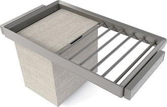 Emuca Kit de porte-pantalon &agrave; 7tringles, panier et rack ajustable Quartz pour armoires, glissi&egrave;res extension totale et &agrave; fermeture douce, Module 90cm, Finit