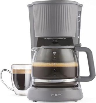 PROGRESS Progress Mellow Filterkaffeemaschine - Automatische Filterkaffeemaschine, Sofortbetrieb, 30-Minuten-Warmhaltefunktion, Automatische Abschaltung, Tropf