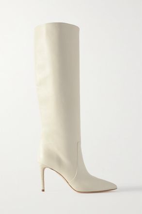 PARIS TEXAS Stiletto Kniehohe Stiefel Aus Leder - Creme