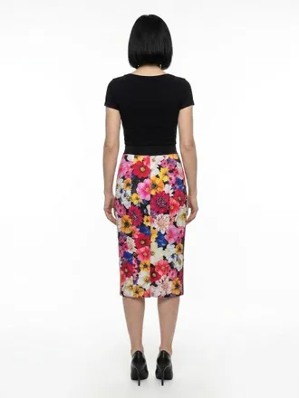 Dolce & Gabbana Womens Multicolor Elastane Midi Skirt
