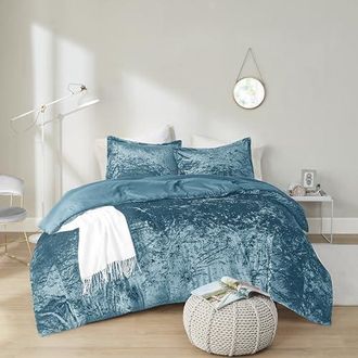 Comfort Spaces Juliette Luxe Bettw&auml;scheset aus Samt mit weicher geb&uuml;rsteter Mikrofaser-R&uuml;ckseite, f&uuml;r alle Jahreszeiten, gem&uuml;tliches Samt-Bettw&auml;sche-Set, Flauschiges