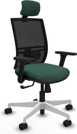 Piqueras y Crespo Telearbeitssessel Yunquera mit 3D-Armen, h&ouml;henverstellbare Lendenwirbelst&uuml;tze und h&ouml;henverstellbares Kopfteil, ausgestattet mit 4 Positionen, Schwarz/