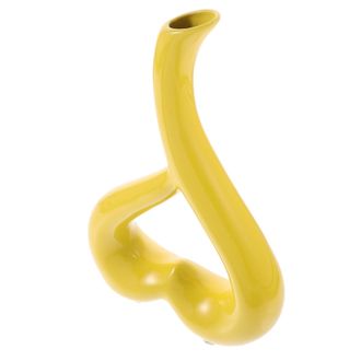 Cabilock 1st&uuml;ck Herzf&ouml;rmige Keramische Blumenvase Gelb Dekorative Home Adornment F&uuml;r Stilvolle Wohnr&auml;ume Und Hochzeiten Als Tischdeko Oder