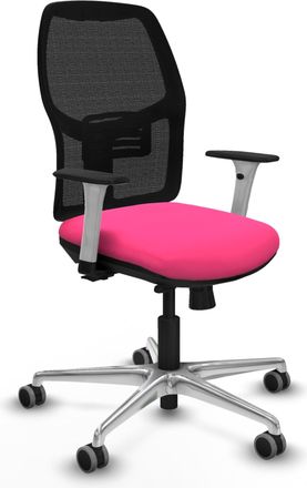 Piqueras y Crespo B&uuml;rostuhl Rosa Alfera mit wei&szlig;en und schwarzen Armlehnen, h&ouml;henverstellbare Lendenwirbelst&uuml;tze, ausgestattet mit Syncro/Traslack und Schneideschaum, S