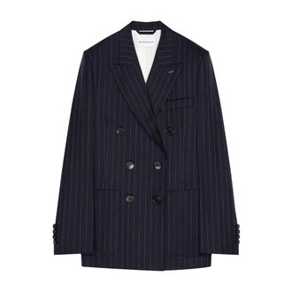 Givenchy Zweireihiger Nadelstreifen-Blazer - - Jackets - Damen - Blau - S
