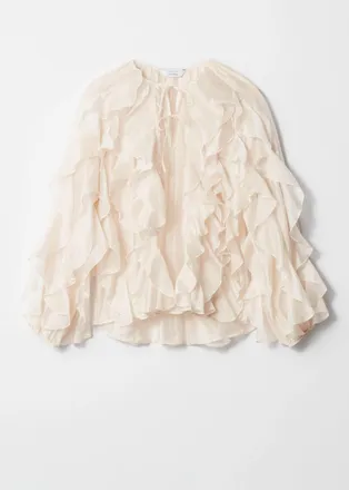 & Other Stories Bluse Mit R&uuml;schen - Wei&szlig;