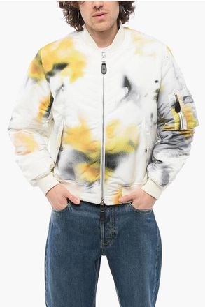 Alexander McQueen Front Zipped BLURRED Padded Bomber Jacket size 48