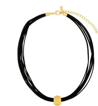 Dansk Copenhagen Skandinavische kurze Lederkugelkette - - Accessories - Damen - Schwarzk - ONE SIZE