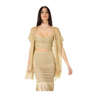 Simona Corsellini Cardigan en maille - Femme - Pulls - Jaune - Taille: ONE Size