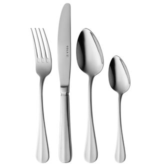 Sola Hollands Glad Besteck Set - 6 Personen Essbesteck - 24 Teilig, 18/10 Rostfreiem Stahl - Robustes & Elegantes Design - Tafelbesteck - Sp&uuml;lmaschinenfest