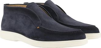 Santoni Loafer - Detroit Instappers Van Suede - Gr. UK_10_5 - in Blau - f&uuml;r Damen