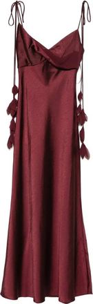 Self Portrait Femme, Robes, Rouge, Taille: 34 FR Satin Flower Midi Dress