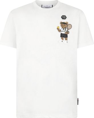 Philipp Plein Round Neck T-Shirt Teddy Tennis Patch