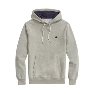 Brooks Brothers Homme, Sweatshirts et sweats à capuche, Gris, Taille: L Sweat à Capuche en Jersey Côtelé de Coton Stretch