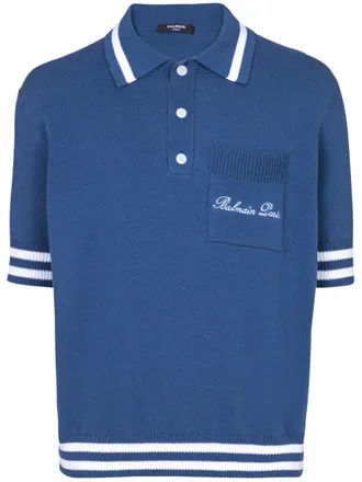 Balmain Poloshirt mit Logo-Stickerei - Blau
