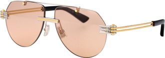 Bottega Veneta BV1342S Metal Frame Sunglasses - Silver