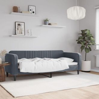 vidaXL Tagesbett Dunkelgrau 80x200 cm Samt Vidaxl
