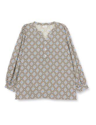 Kaffe Curve Langarm-Bluse KCsonna 48, Graphis Black/Regatta Print 48