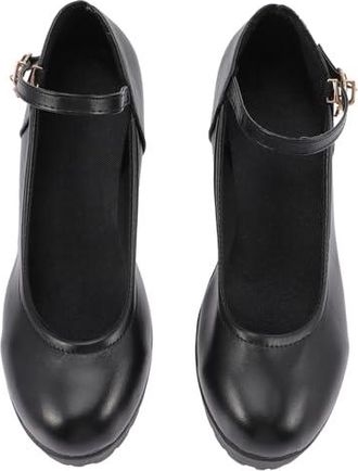 Valiclud Escarpins Talons Femme Simples et Stylés à Bout Rond Cuir Synthétique Noir Chaussures Élégantes pour Travail Fête et Occasions Confortables et Durable