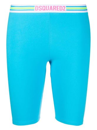 Dsquared2 Cropped-Leggings mit Logo-Bund - Blau