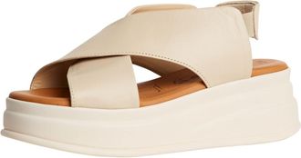Tamaris Damen Sandalette mit Keilabsatz, beige, 38 EU