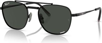 Ray-Ban Frank II Titanium Sonnenbrillen Schwarz Fassung Grau Glas Polarisiert 54-20