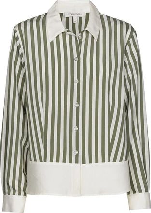 Marie M&eacute;ro Femme, Blouses et Chemises, Vert, Taille: 44 FR Chemise ray&eacute;e bicolore