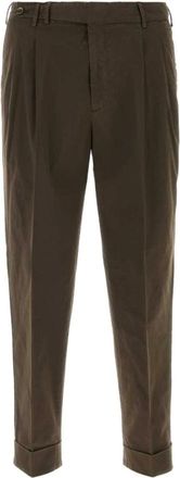 Pantaloni Torino Homme, Pantalons, Brun, Taille: L Pantalon Pliss&eacute; &agrave; Revers