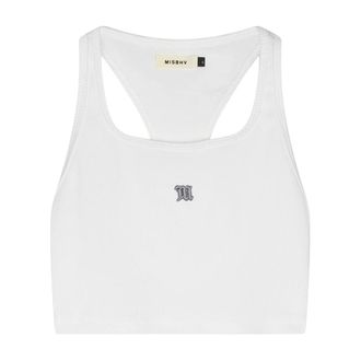 Misbhv Misbhv, Femme, Tops, Blanc, Taille: 40 FR Débardeur Court M