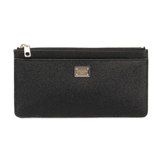 Dolce & Gabbana Femme, Sacs, Noir, Taille: ONE Size Pochette Clutch à Plaque Logo