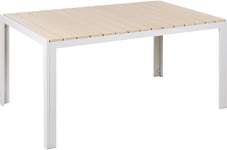 Beliani Beliani - Table de Jardin Style Scandinave 150 x 90 cm en Aluminium et Bois Synth&eacute;tique Beige Como