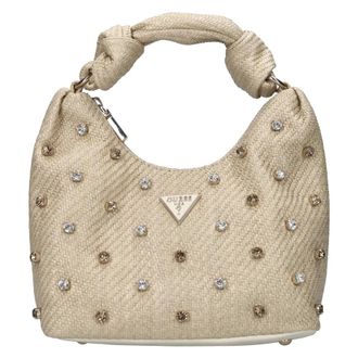 Guess Raffia-Tasche mit Schmuckdetails - - Bags - Damen - Beige - ONE SIZE