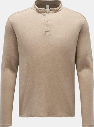 04651/ Herren - Leinen Henley-Shirt beige
