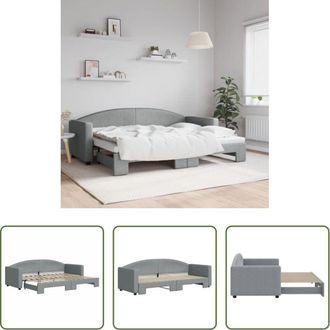 vidaXL Schlafsofa - Tagesbett Ausziehbar Hellgrau 80x200 cm Stoff