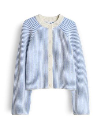 OPUS Strickjacke DELSIE im zweifarbigen Streifendesign Lockere Passform, gerader Schnitt, Langarm, Rundhalsausschnitt