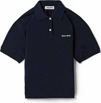 Miu Miu Damen Poloshirt aus Baumwolle