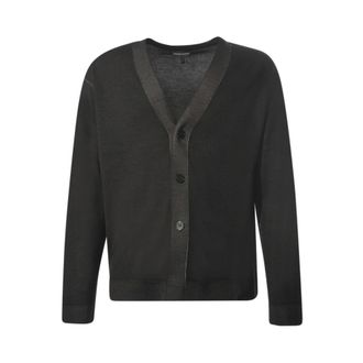 Emporio Armani Feinstrick-Cardigan mit V-Ausschnitt - - Knitwear - Herren - Braun - L