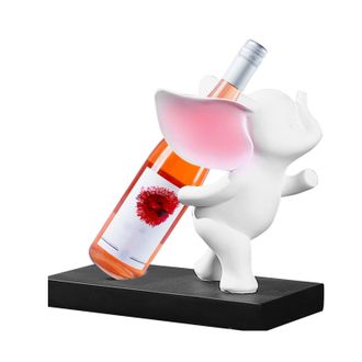 Generic Wohnkultur Elefant Harz Flaschenhalter - Elefant Bemalte und Geschnitzte Weinst&auml;nder Desktop Display f&uuml;r Weinflaschenhalter | Flaschenhalter el