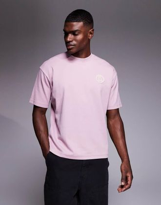 Boss Orange by Hugo Boss T-Shirt in Helllila mit College-Logo auf der Brust