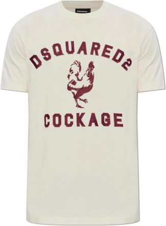 Dsquared2 Homme, Tops, Beige, Taille: 2XL Logo T-Shirt