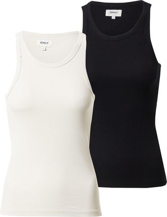 Only Damen Tanktop Enger Schnitt U-Ausschnitt T-Shirt 15239781,Black/Pack:2-Pack with Black/Pumice Stone,XS