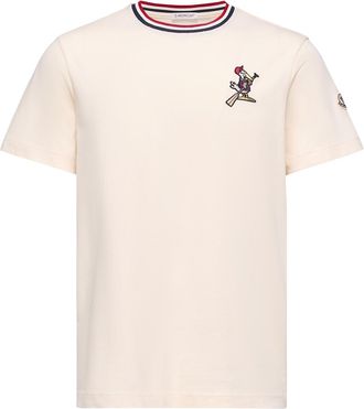Moncler Moncler T-shirt En Coton &Agrave; Empi&egrave;cement Logo Monduck, Homme, Blanc, Taille: 3xl