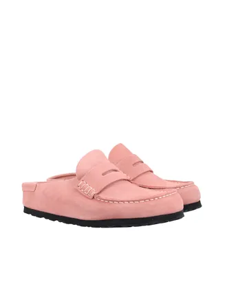 Birkenstock Unisex Moccasin Naples Wrapped Pink Clay Slippers Flat Shoes