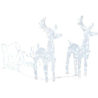 vidaXL vidaXL Rentiere & Schlitten Weihnachtsdekoration 160 LEDs 130 cm Acryl